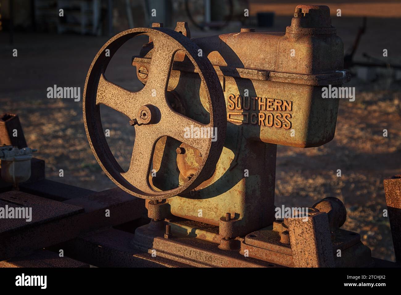 Old farm machinery manufactured by Southern Cross. Wheatbelt, Western ...