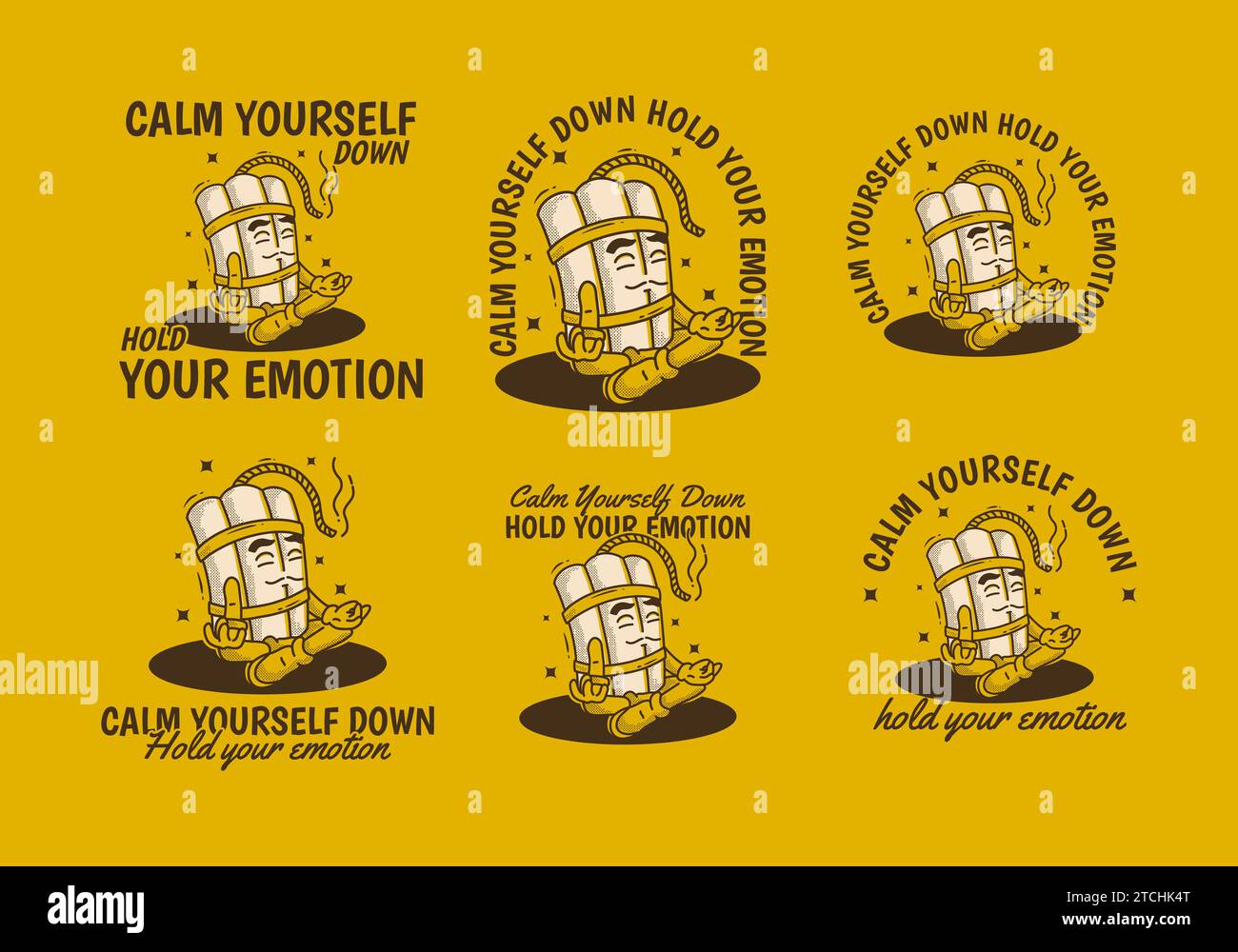 Calm yourself down hold your emotion. Mascot character design of tnt ...