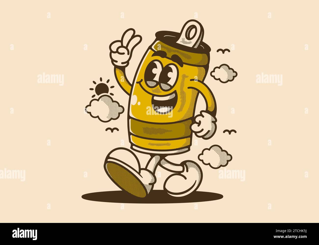Vintage can character Stock Vector Images - Alamy