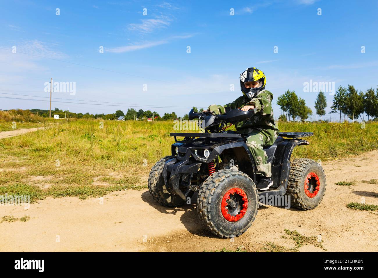 A kind of ATV in nature. Off-road driving on an all-terrain vehicle ...