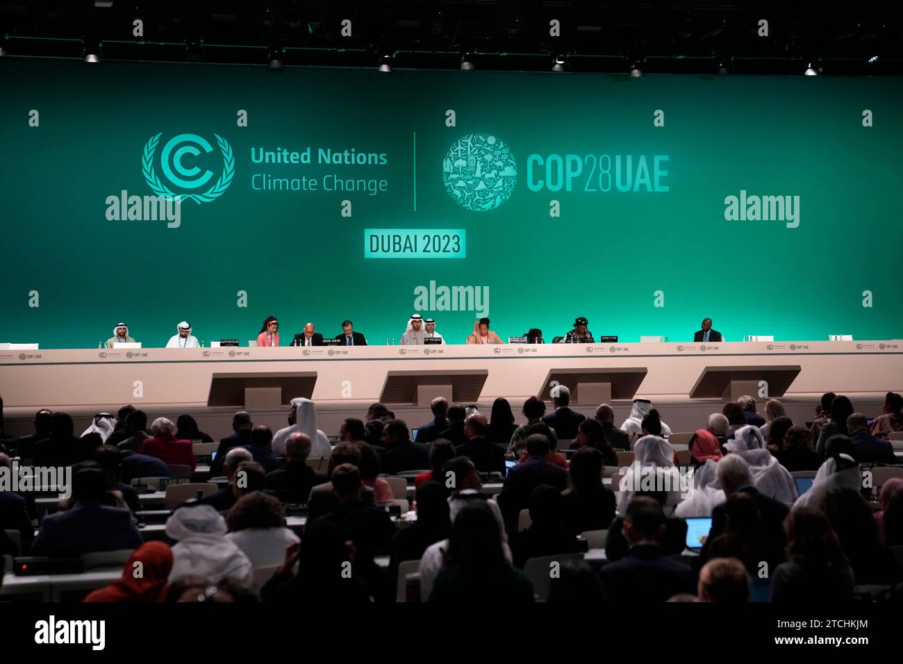 COP28 President Sultan al-Jaber attends a plenary session at the COP28 ...