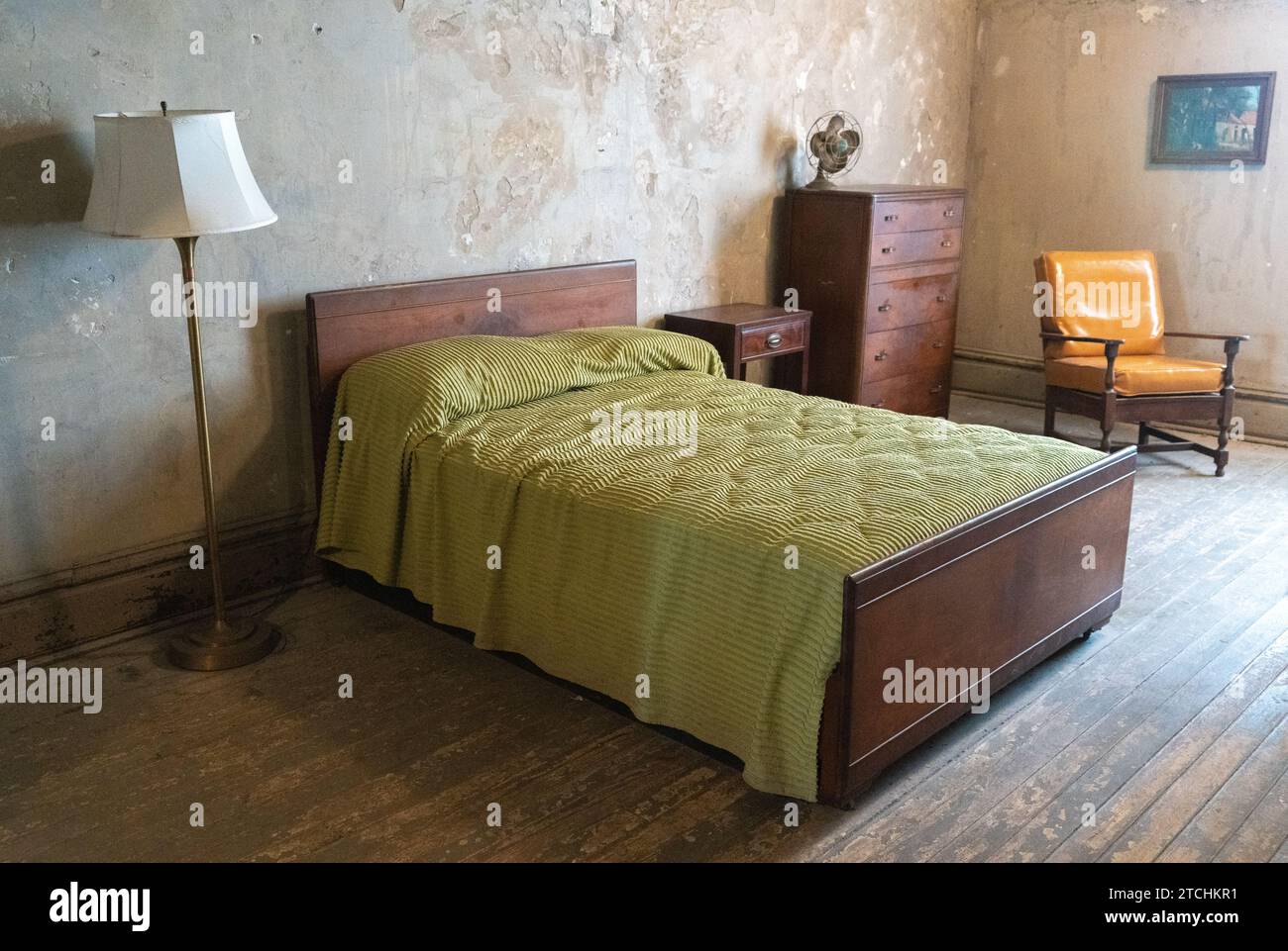 A Bedroom at The Ohio State Reformatory, historic prison located in ...