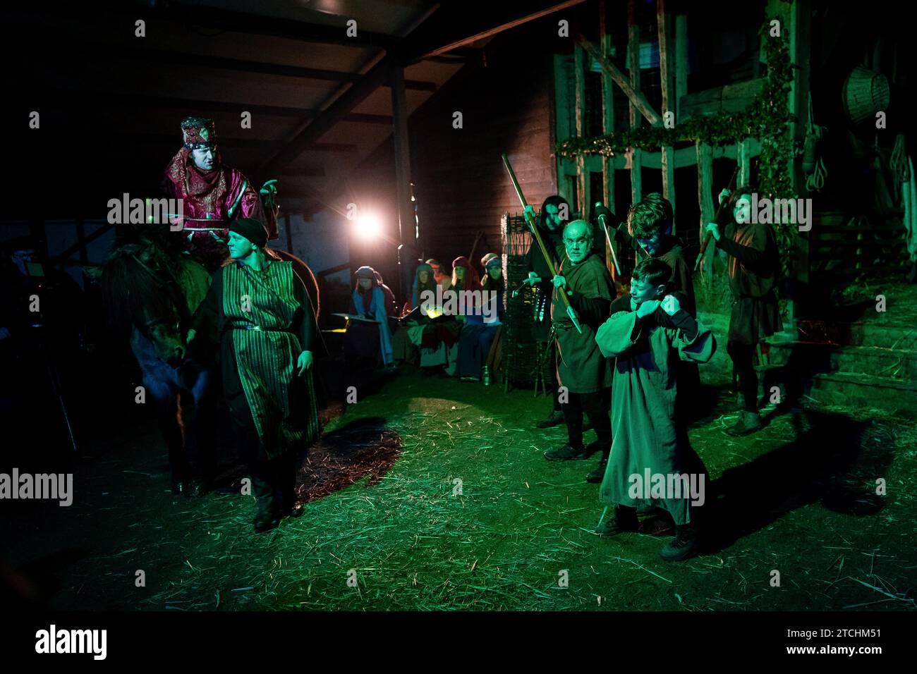 Cast before the dress rehearsal for the Wintershall estate's nativity ...