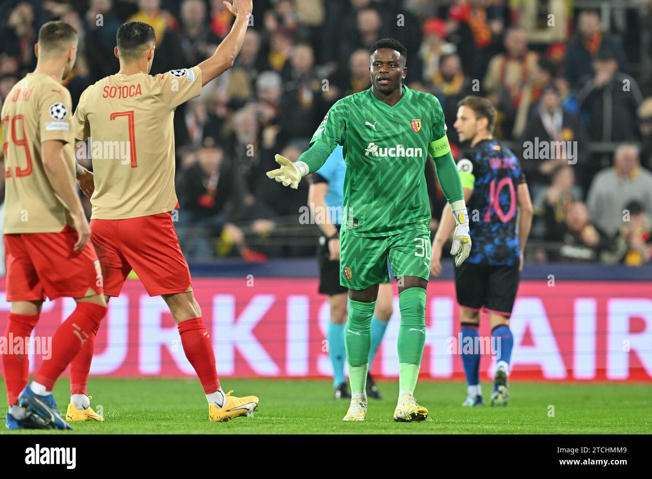Lens, France. 12th Dec, 2023. goalkeeper Brice Samba (30) of RC Lens ...