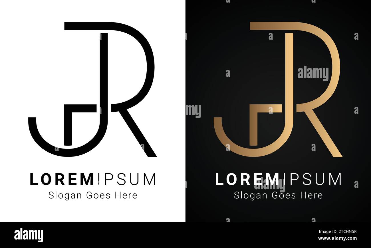 Luxury Initial JR or RJ Monogram Text Letter Logo Design Stock Vector ...