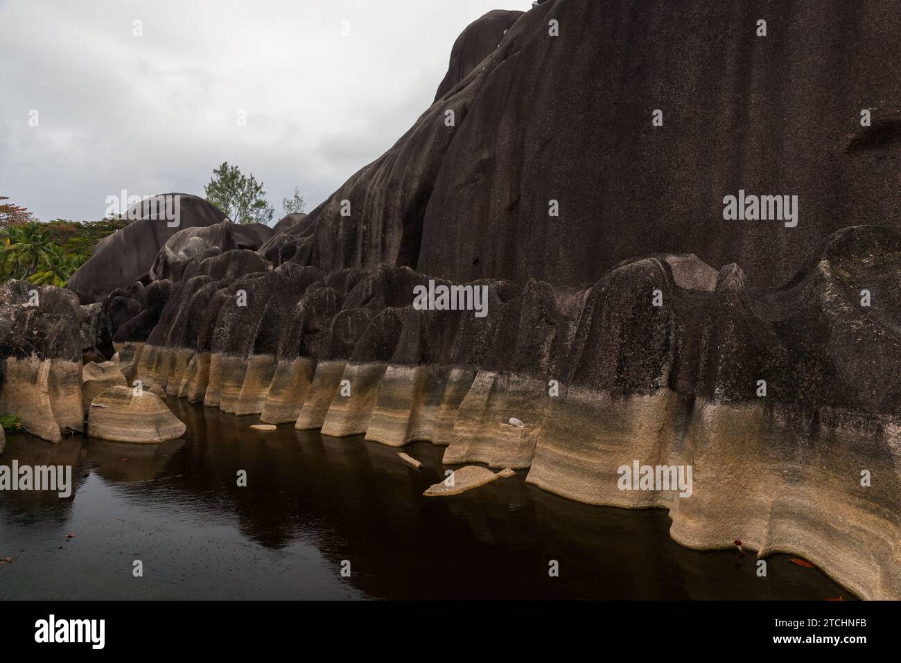 Dark landscape with the Giant Union Rock. Popular natural landmark of ...