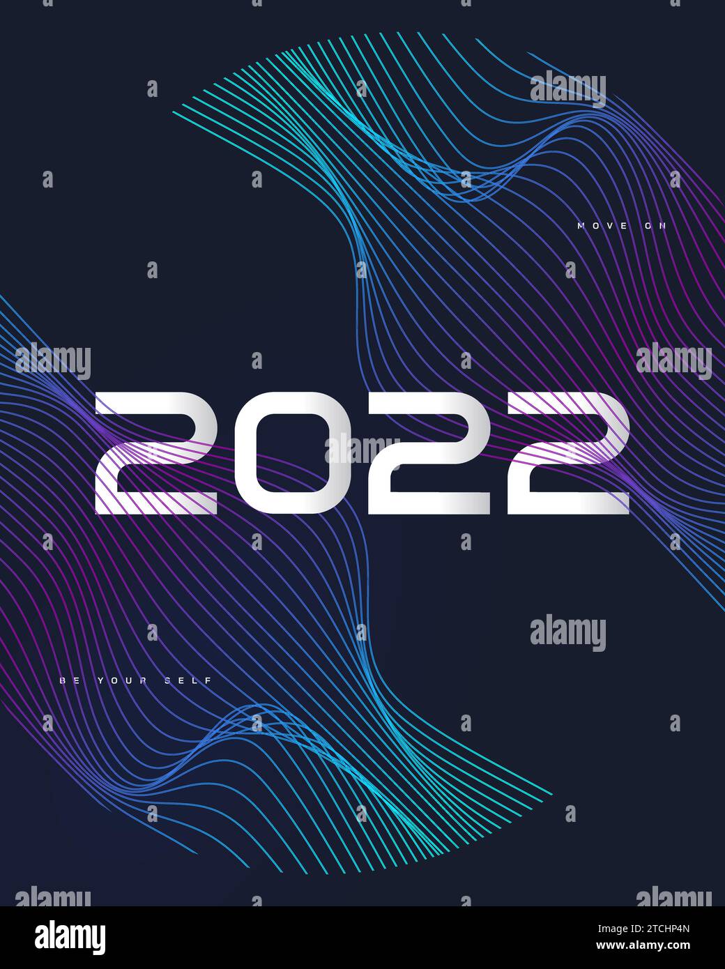 Happy New Year 2022 Poster Design with Colorful and Futuristic Style ...