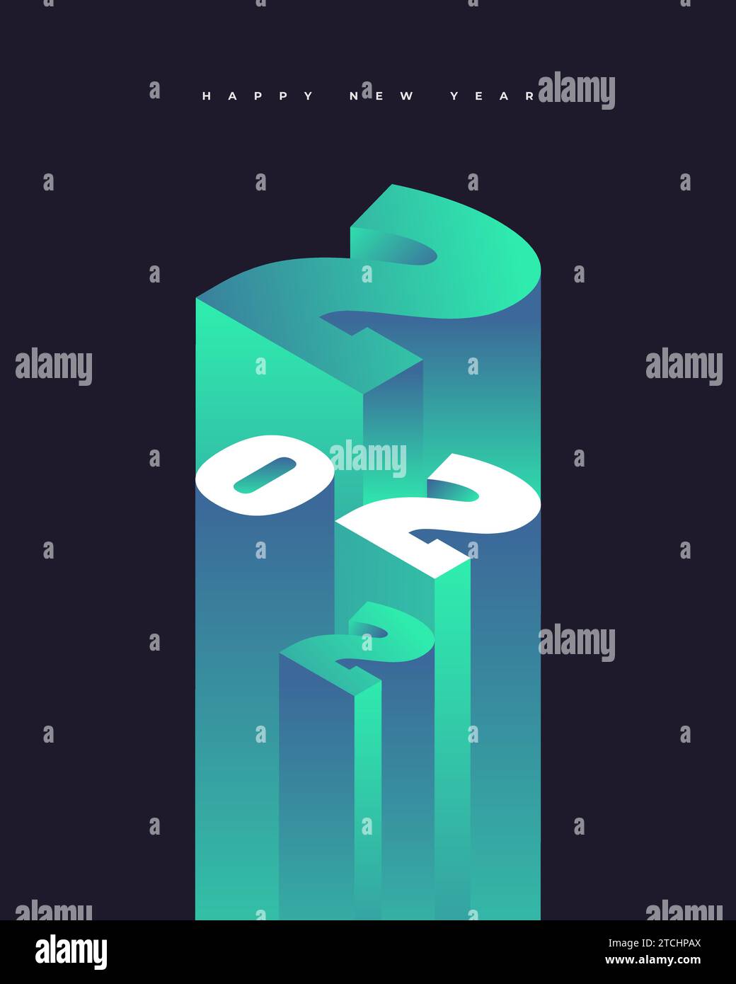 Colorful and 3D 2022 Number Design for New Year Celebration Banner or ...