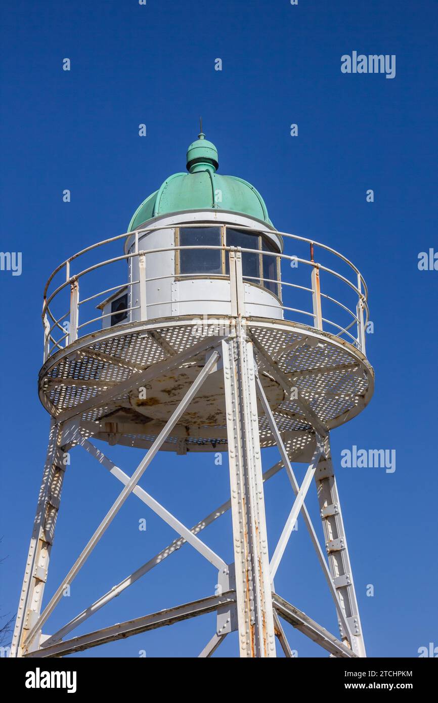 Historic steel lighthouse Bremerhaven in the old harbor of Bremerhaven ...