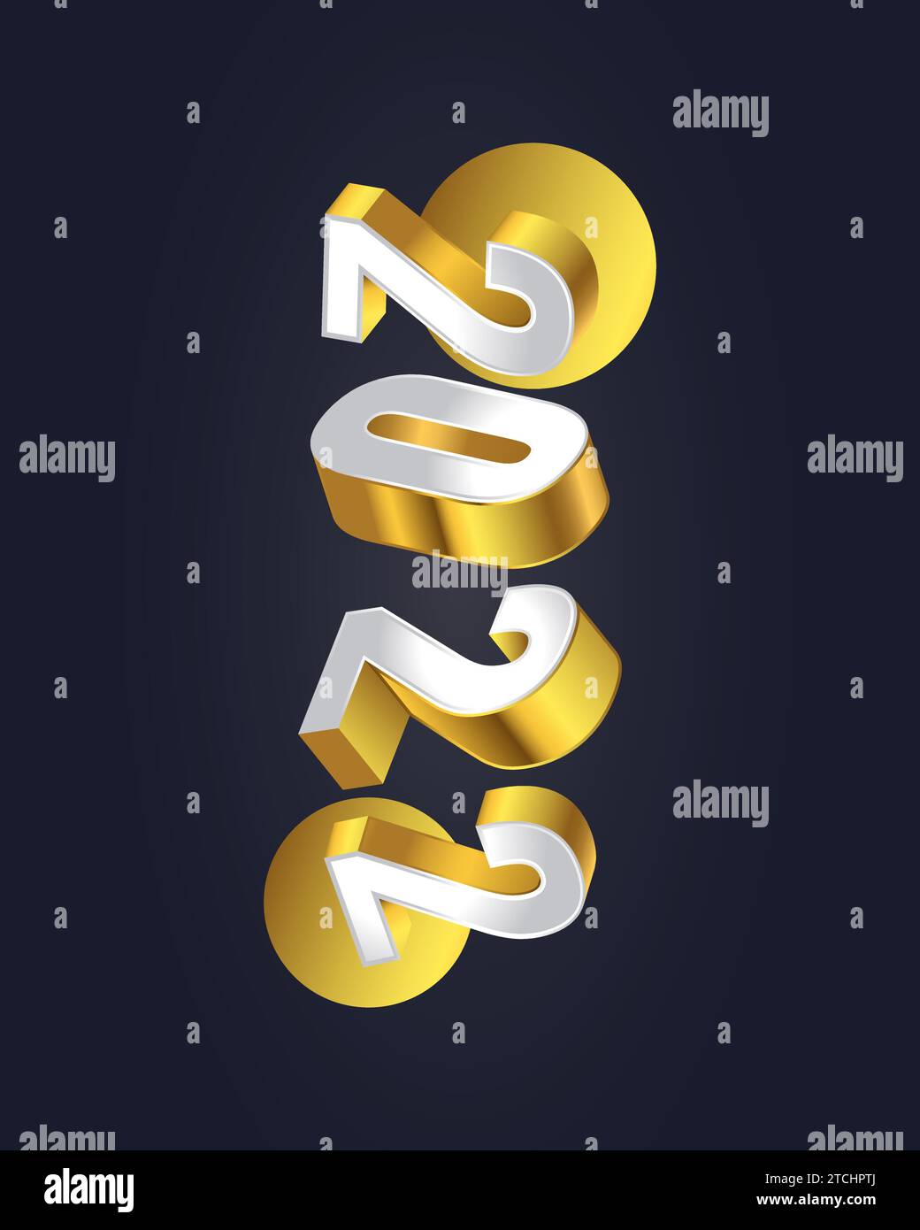 Elegant New Year Banner or Poster Design with 3D 2022 Numbers in White ...