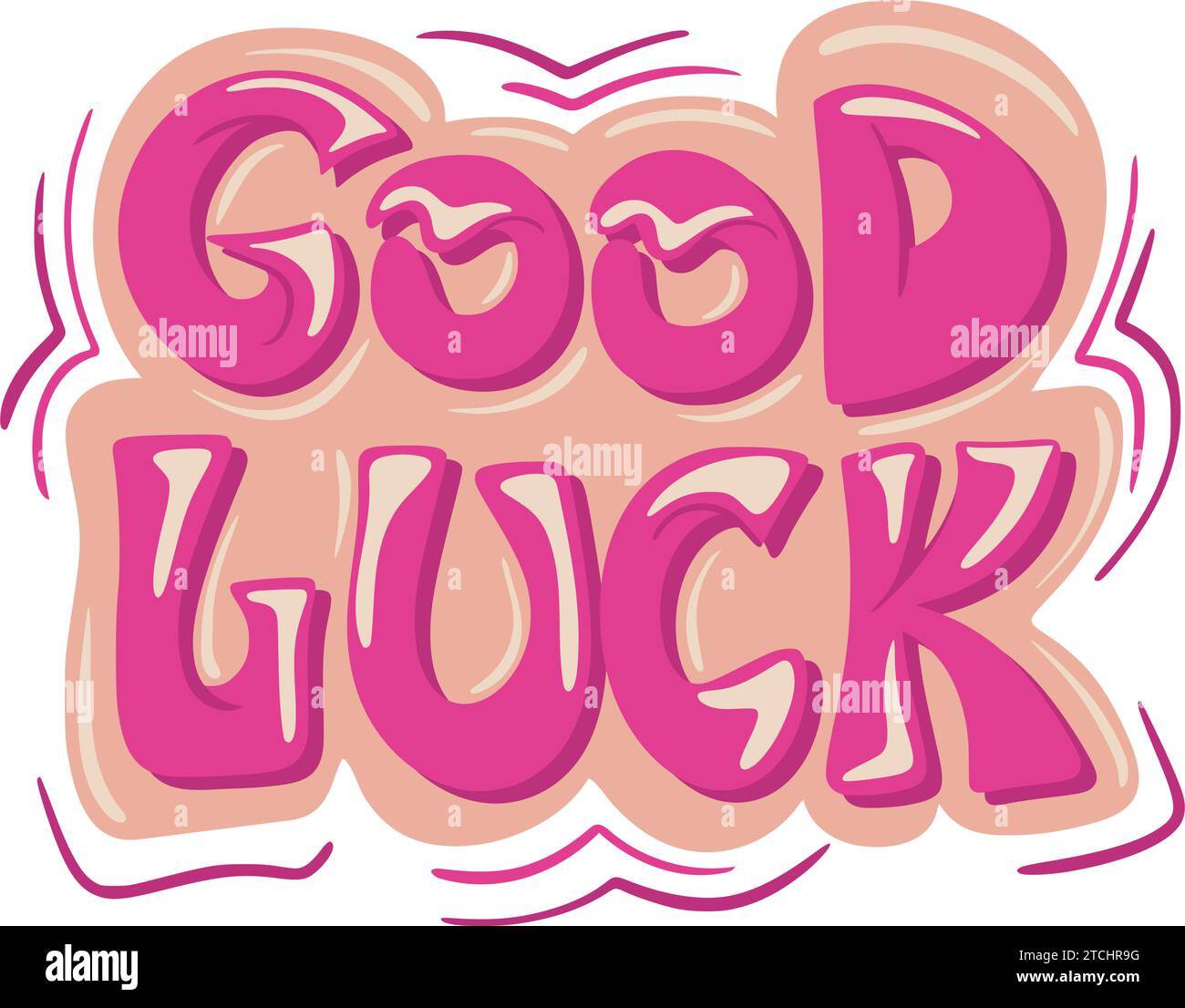 Good Luck Handwritten Lettering Vector Illustration Motivational