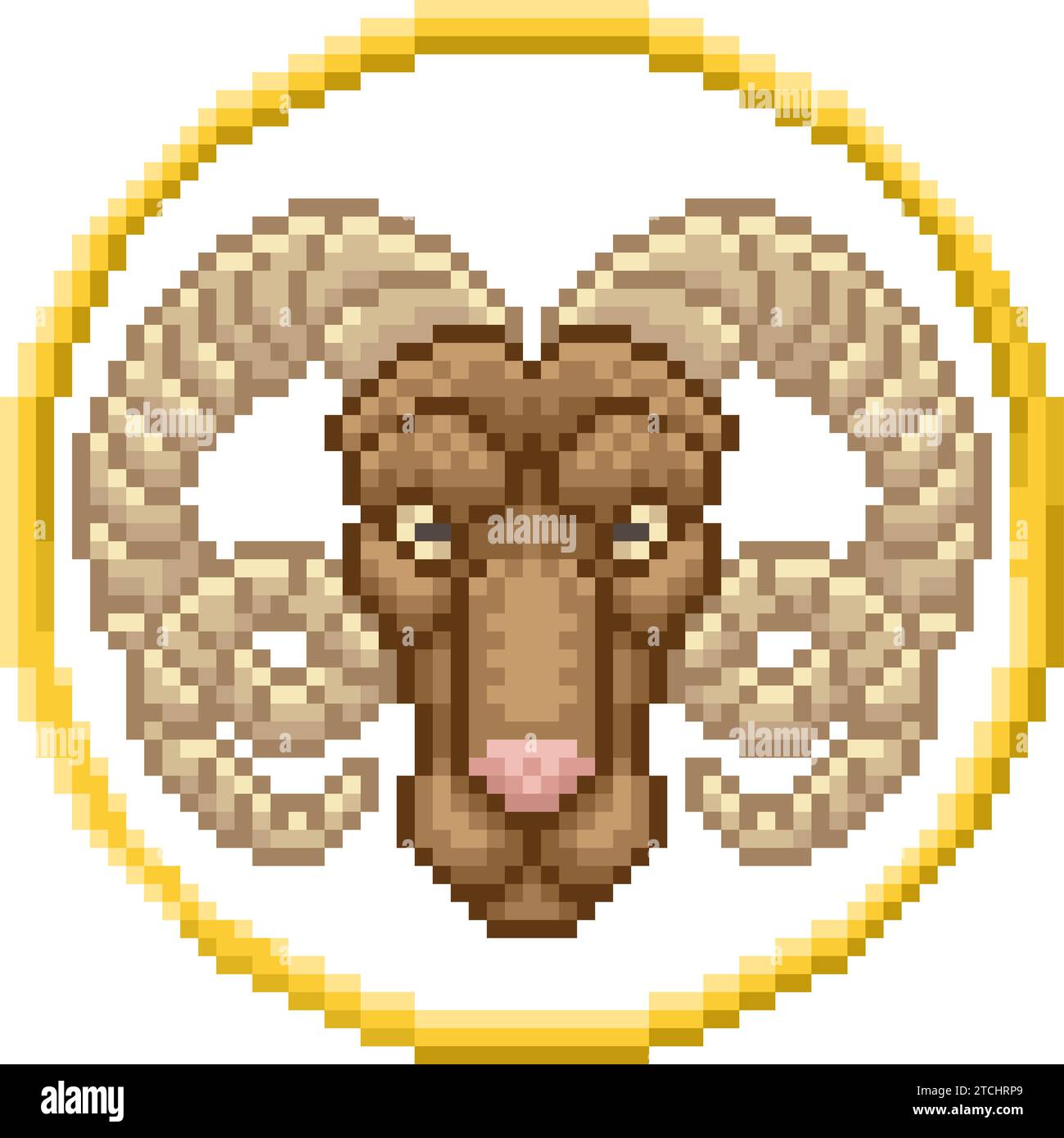Zodiac Horoscope Astrology Aries Pixel Art Sign Stock Vector Image & Art - Alamy