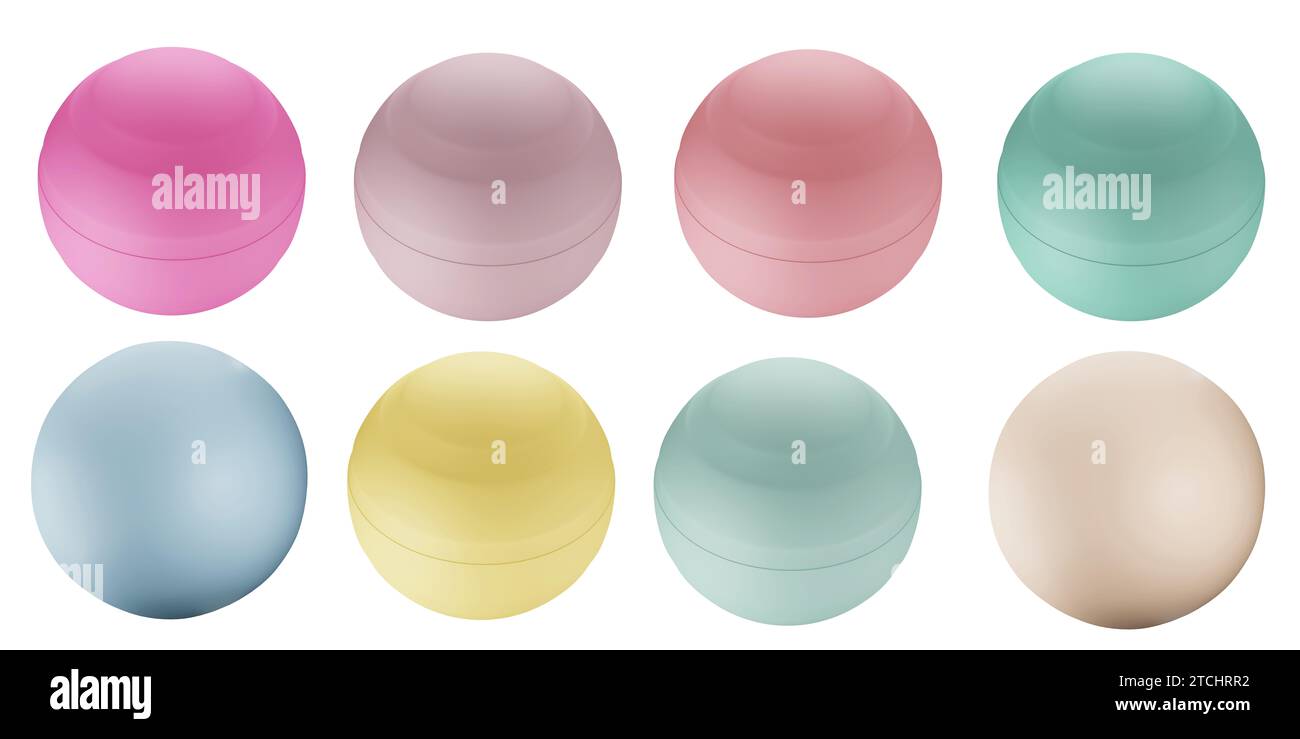 3D Render ball, circle object Illustration set, abstract geometric ...