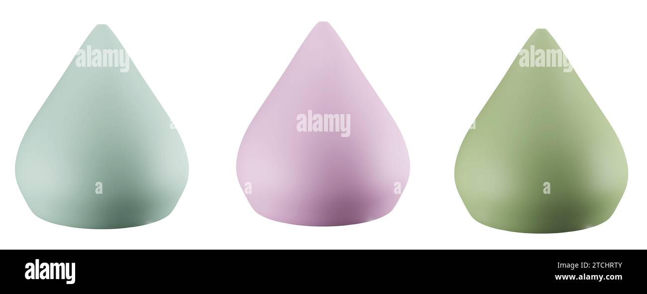 3D Render cone object Illustration set, abstract geometric clipart ...