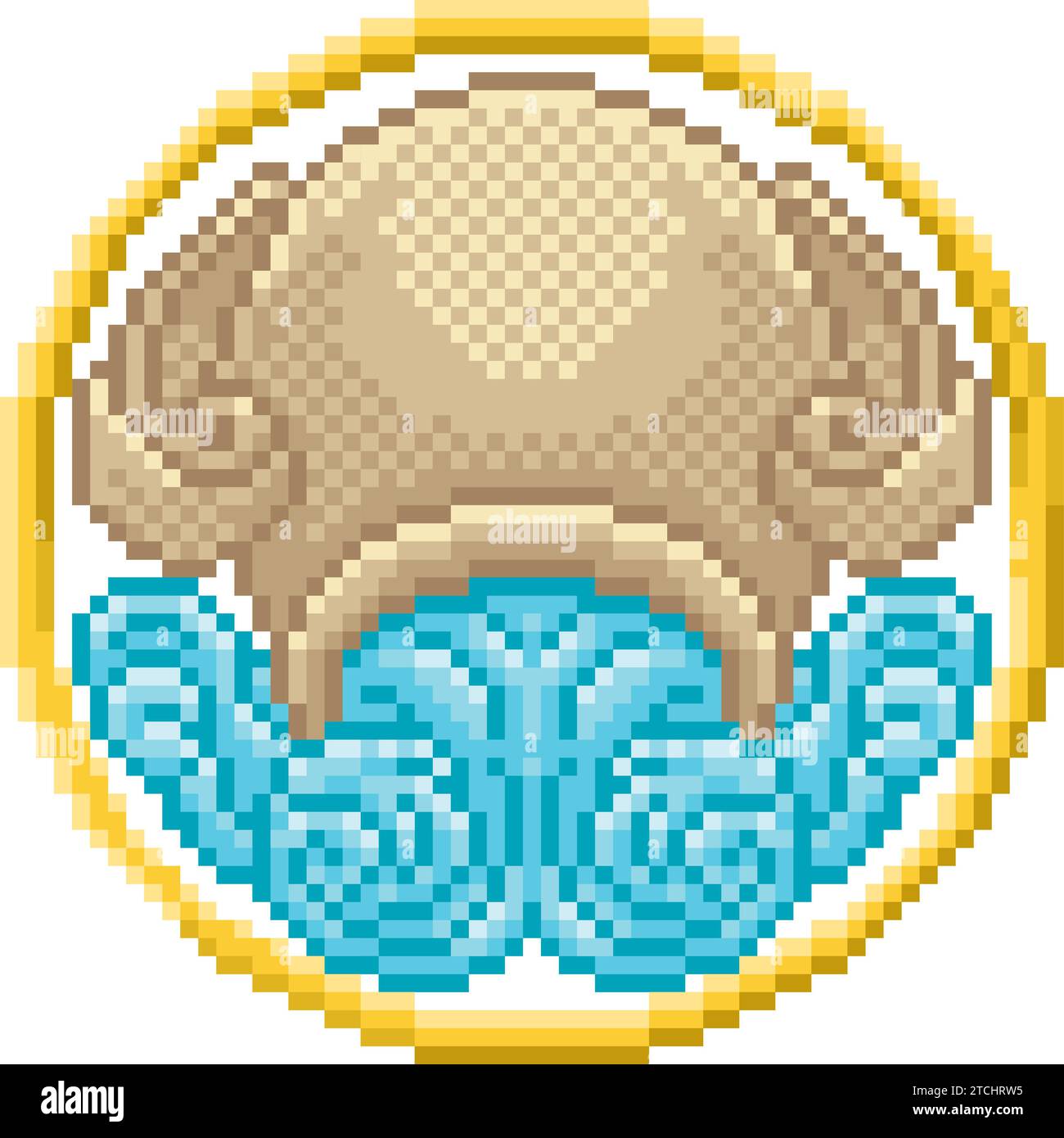 Zodiac Horoscope Astrology Aquarius Pixel Art Sign Stock Vector Image & Art - Alamy