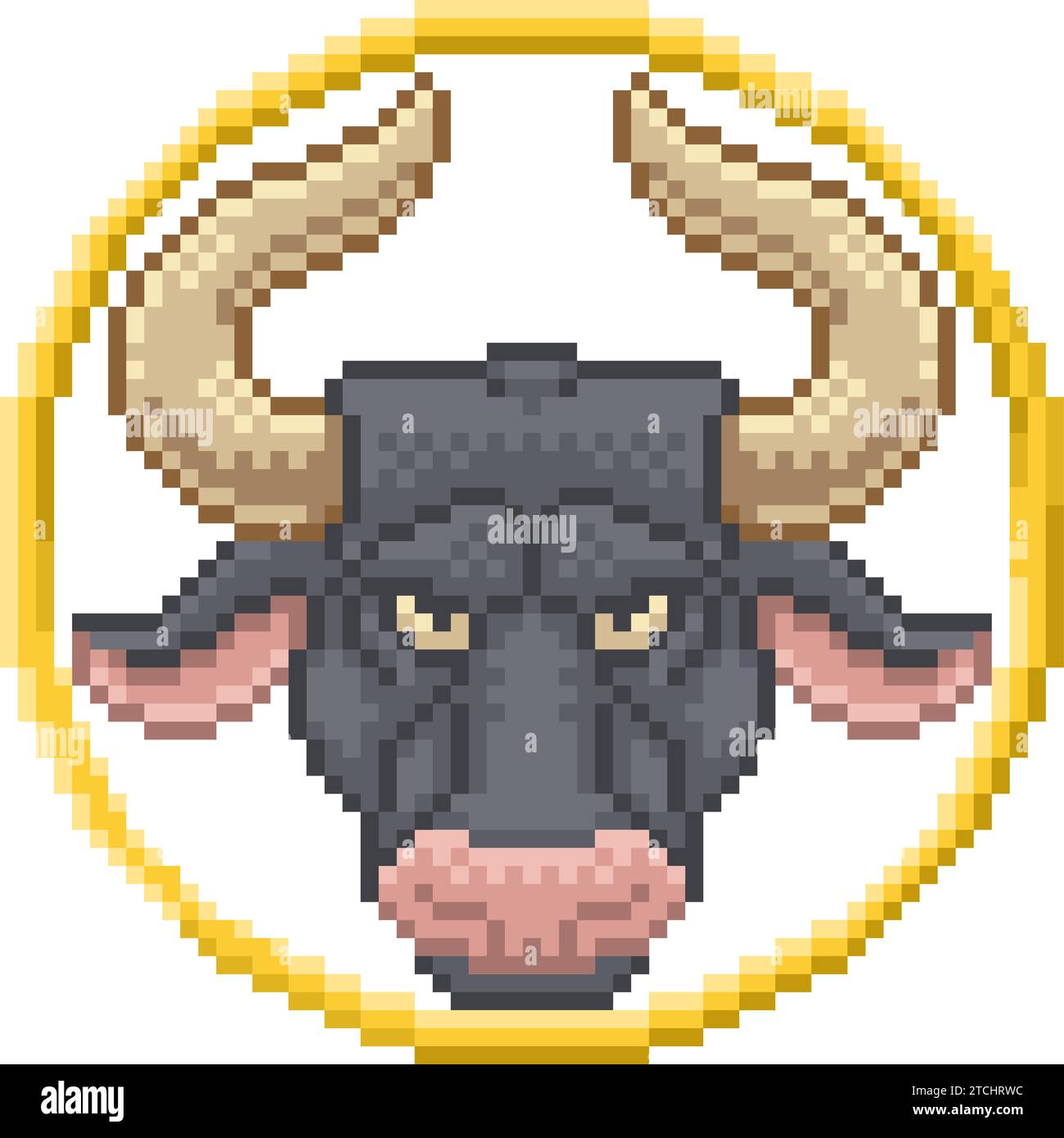 Zodiac Horoscope Astrology Taurus Pixel Art Sign Stock Vector Image & Art - Alamy