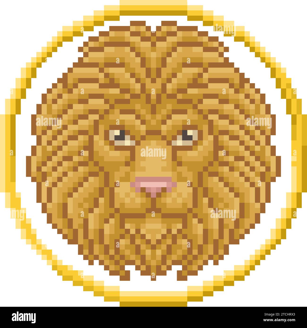Zodiac Horoscope Astrology Leo Lion Pixel Art Sign Stock Vector Image & Art - Alamy