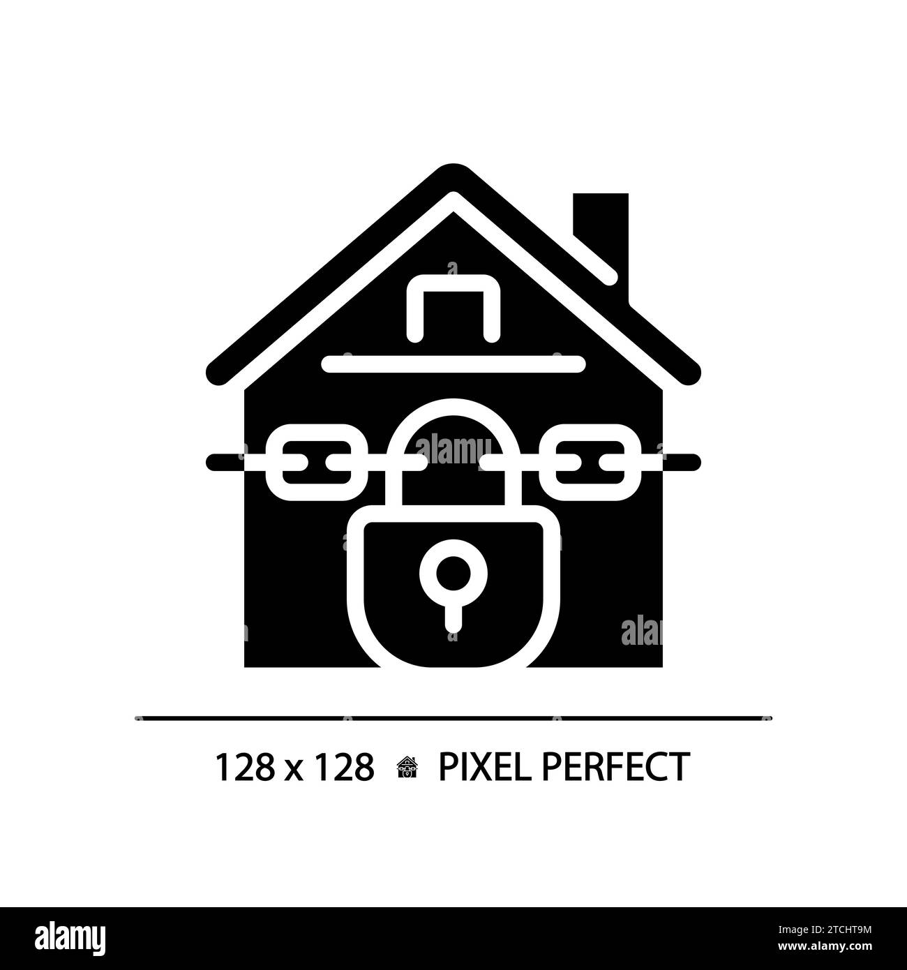 2D simple pixel perfect glyph style foreclosed home icon Stock Vector ...