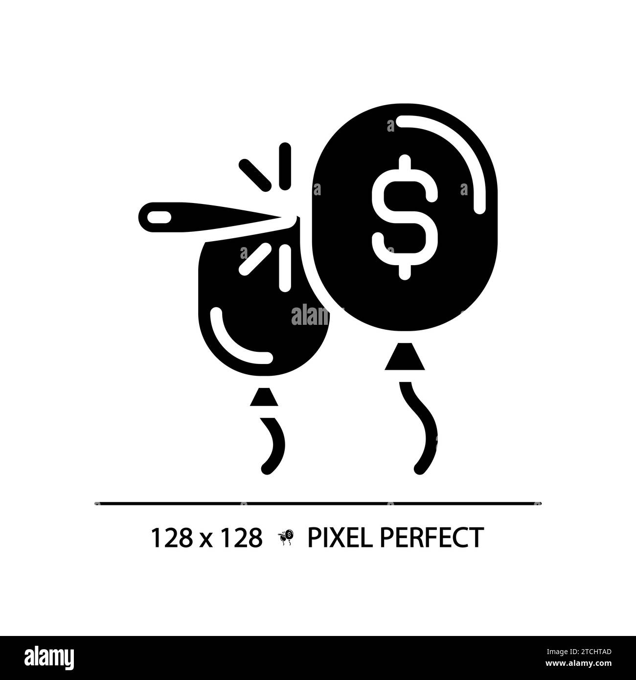 2D pixel perfect simple glyph style bubble economy icon Stock Vector ...