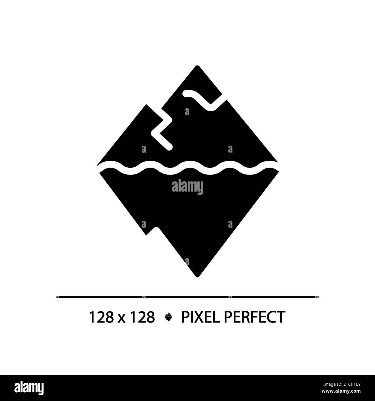 2D pixel perfect simple glyph style iceberg icon Stock Vector Image ...
