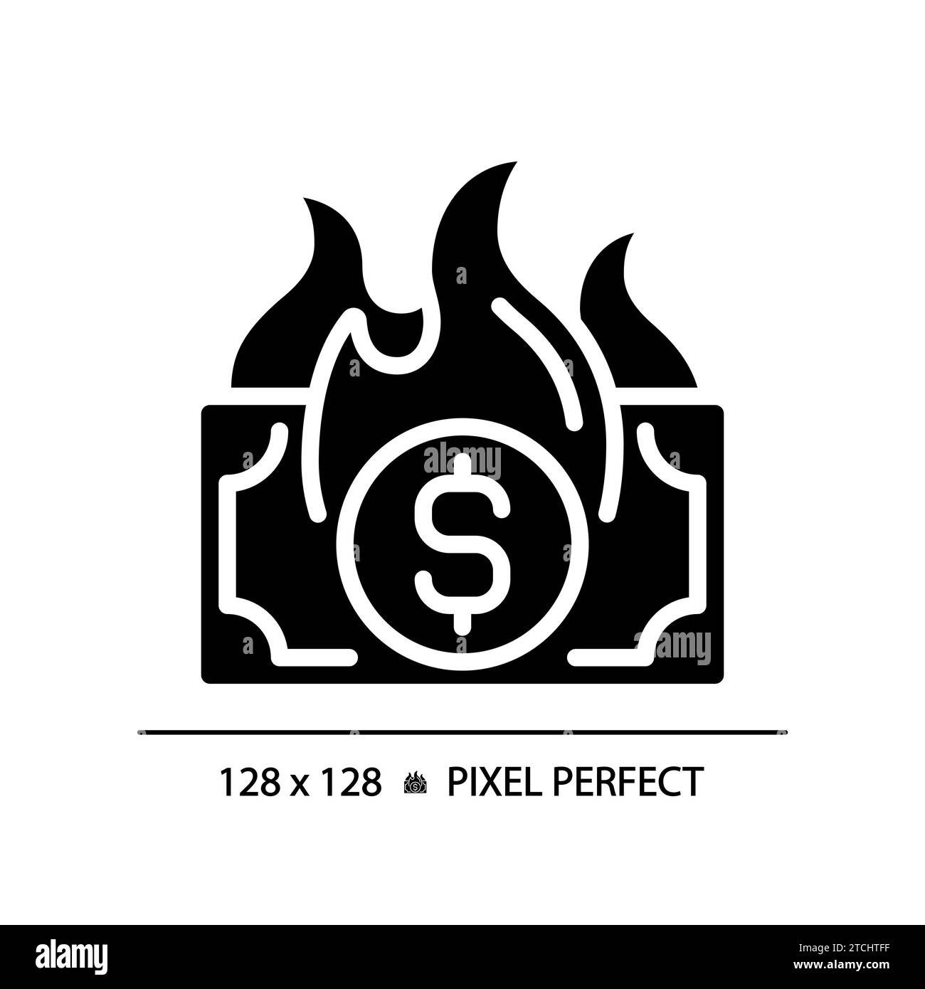 2D pixel perfect simple glyph style inflation icon Stock Vector Image ...