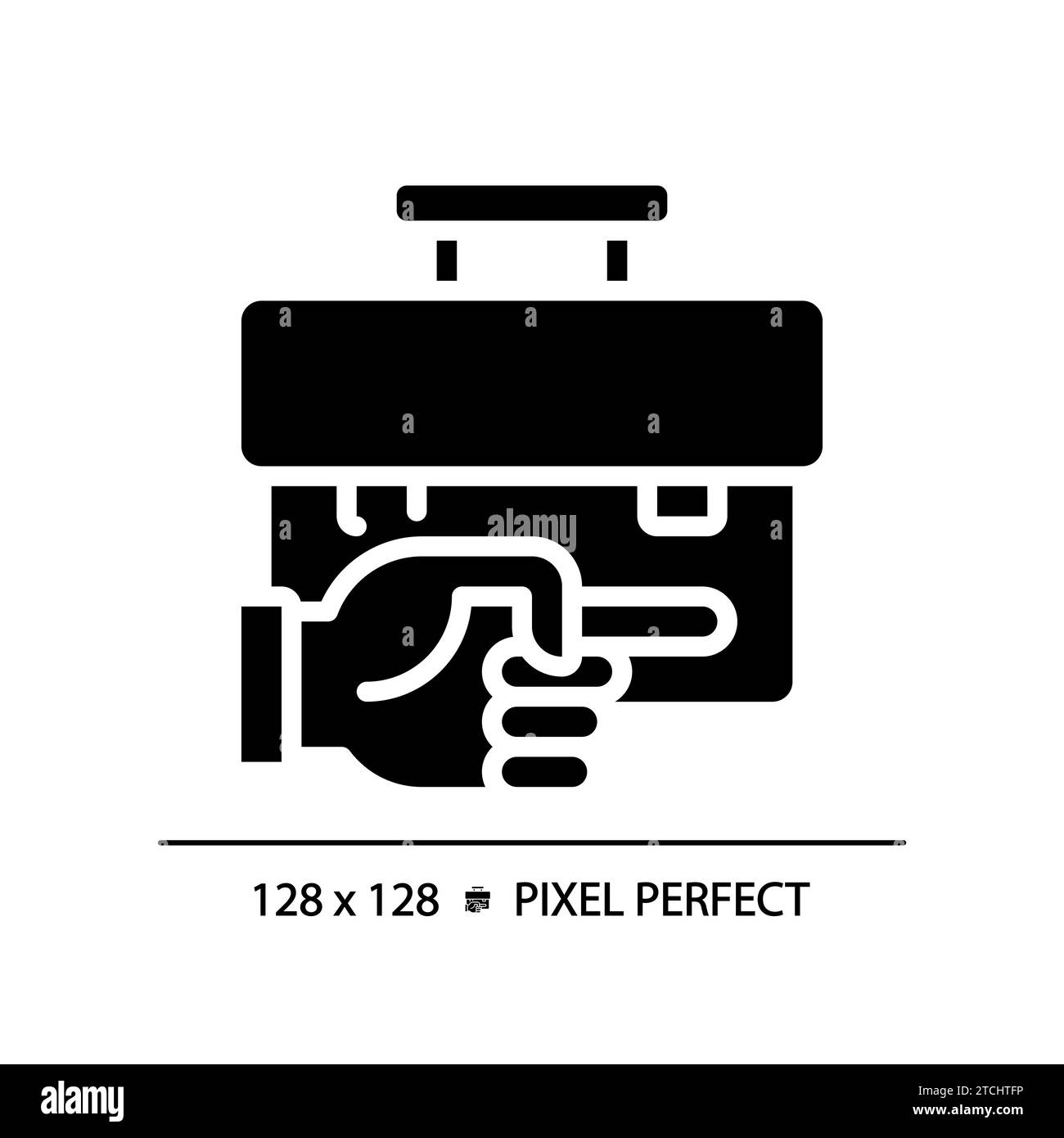 2D pixel perfect glyph style unemployment icon Stock Vector Image & Art ...
