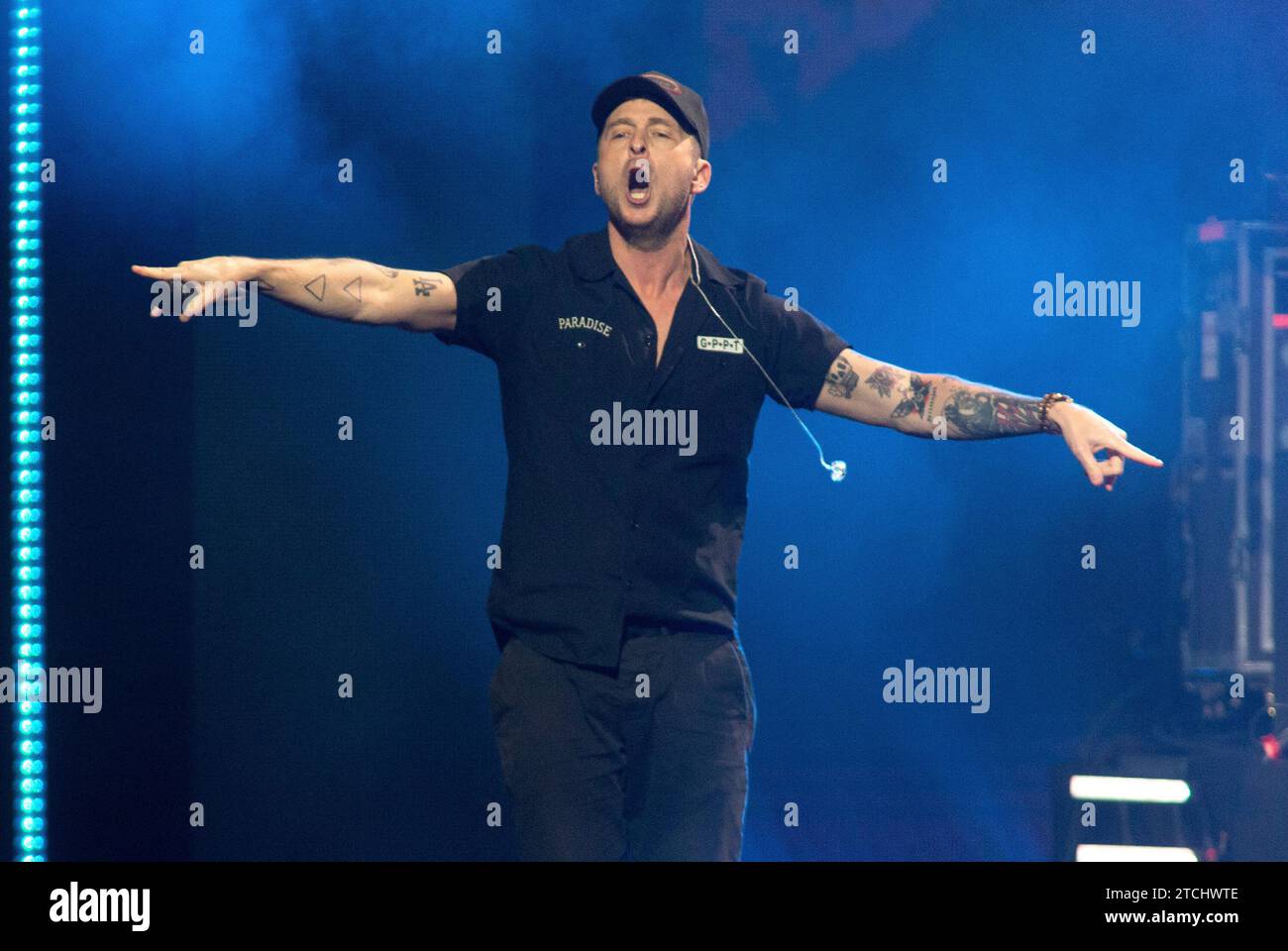 Ryan Tedder of the band OneRepublic performs in concert during Q102's ...