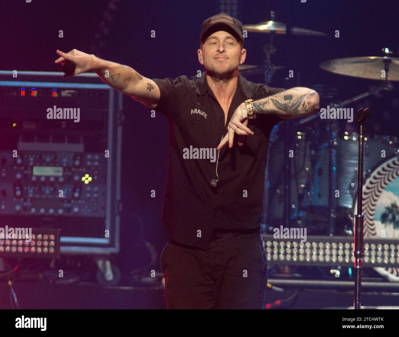 Ryan Tedder of the band OneRepublic performs in concert during Q102's ...