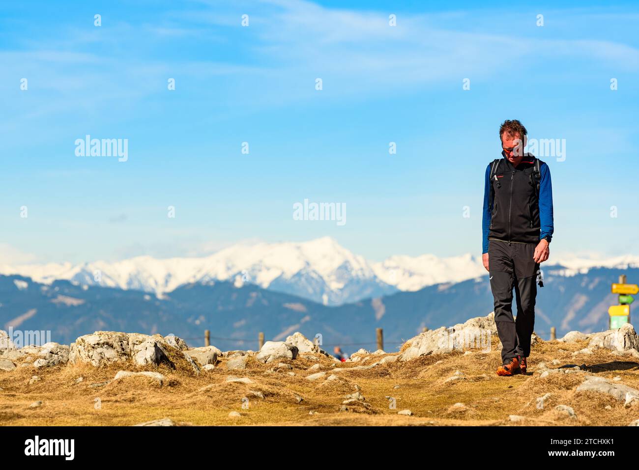 St. Radegund, Austria 12.03.2020, View from Schockl mountain in Graz ...