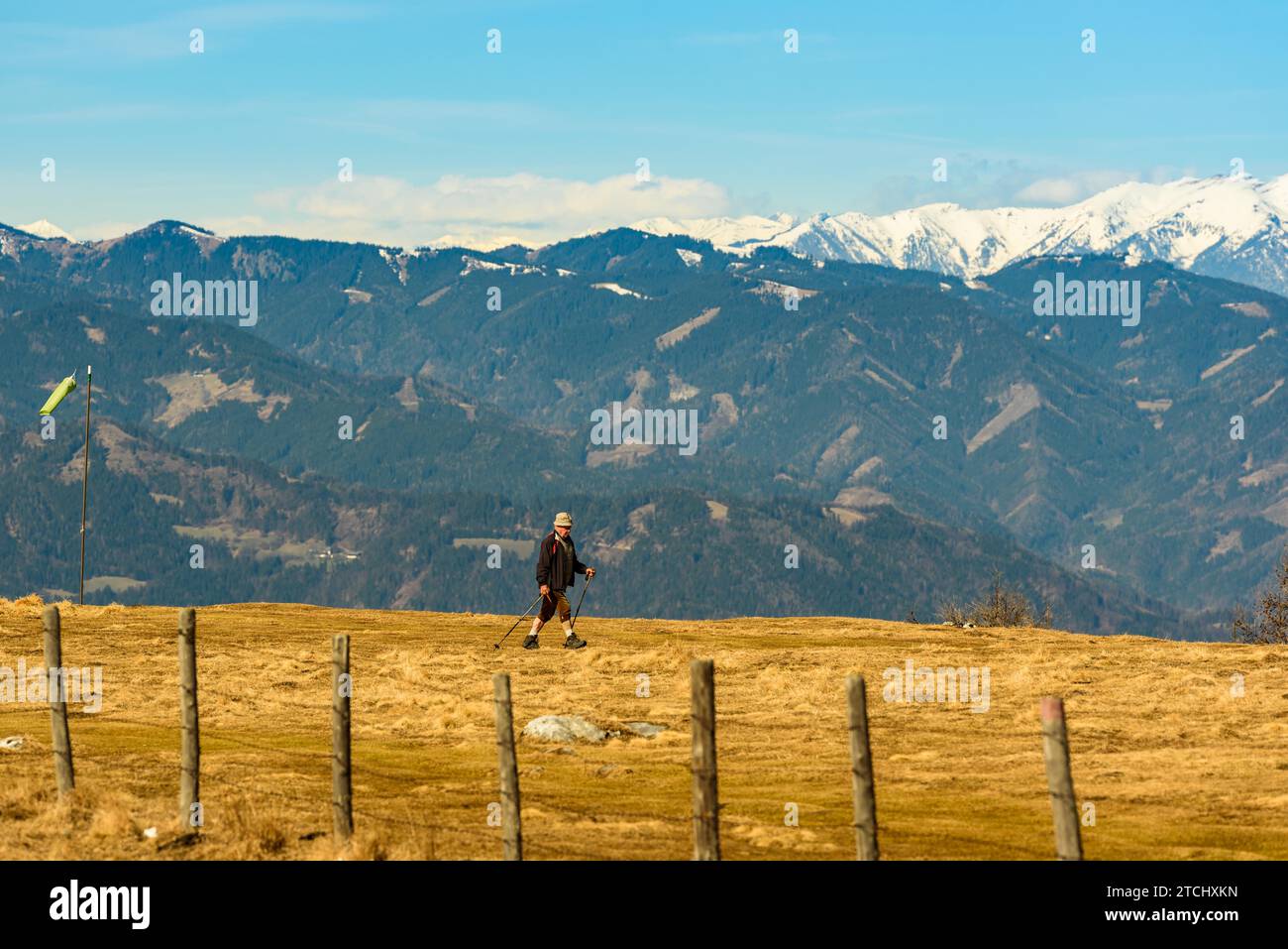 St. Radegund, Austria 12.03.2020, View from Schockl mountain in Graz ...
