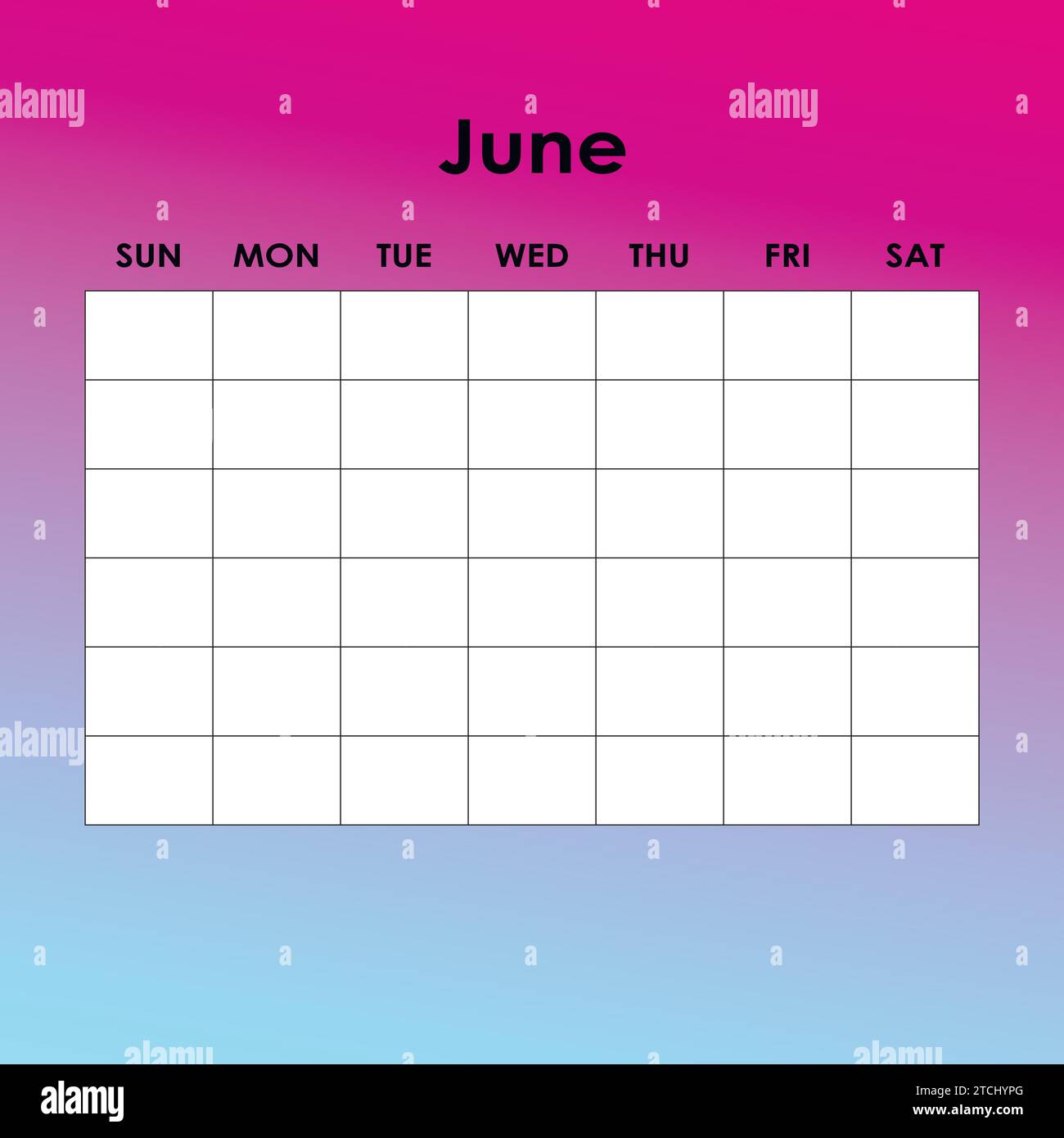 June. Calendar planner. Corporate week. Template layout, 12 months ...