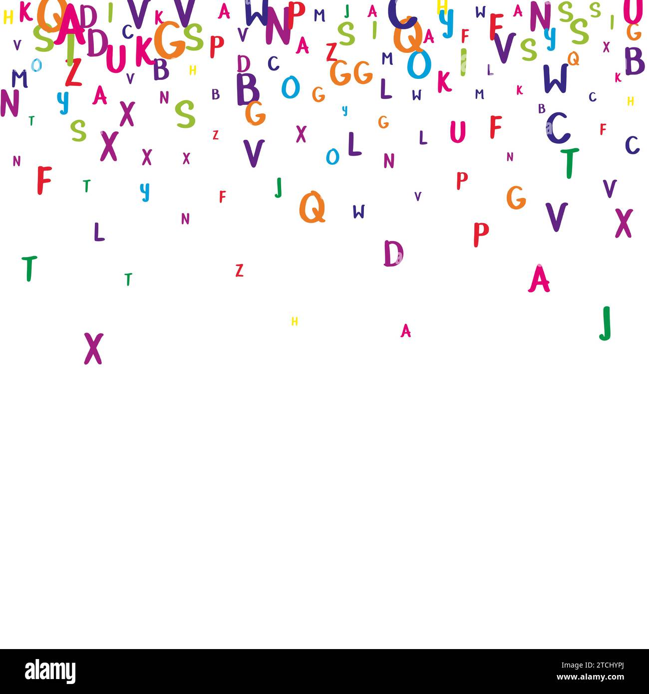 Concept of school background. Colorful childish falling letters of ...