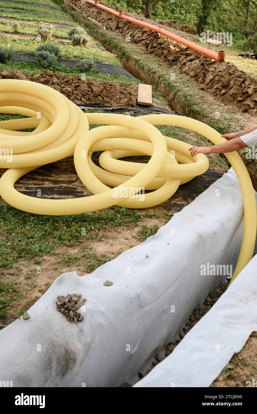 Perforated pipe drain hi-res stock photography and images - Alamy
