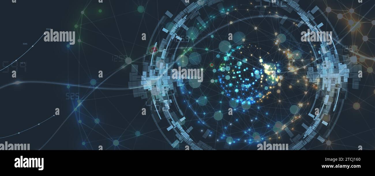 Technology Network Vector Background.. Science and technology ...