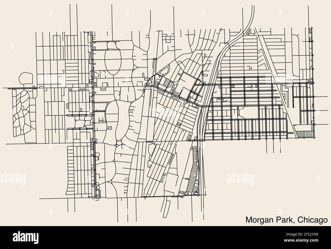 Street roads map of the MORGAN PARK COMMUNITY AREA, CHICAGO Stock Vector Image & Art - Alamy