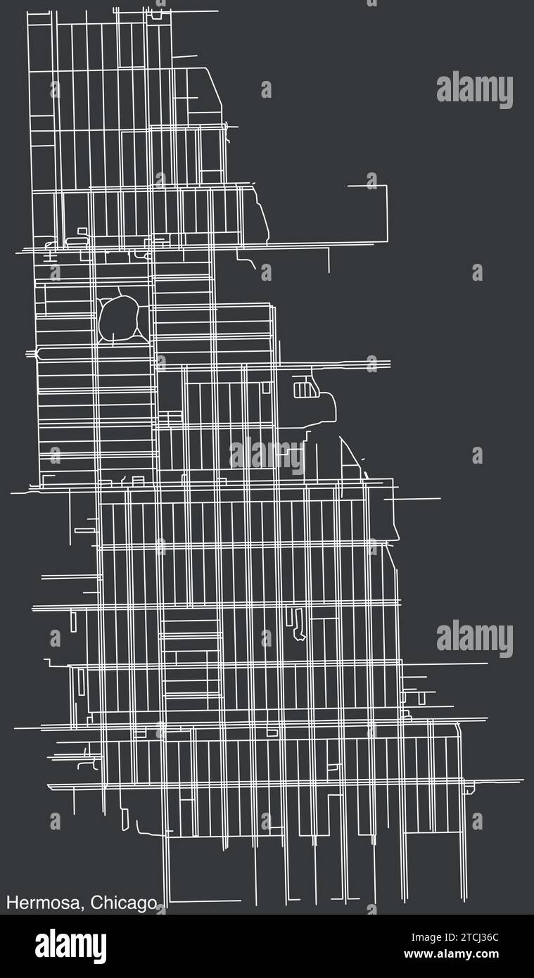 Street roads map of the HERMOSA COMMUNITY AREA, CHICAGO Stock Vector ...