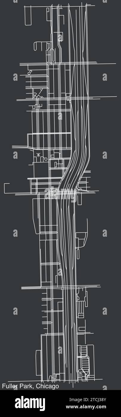Street roads map of the FULLER PARK COMMUNITY AREA, CHICAGO Stock ...