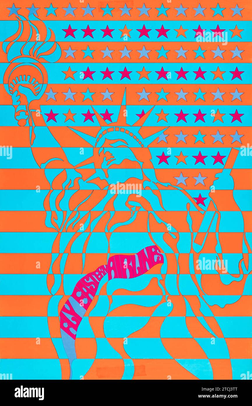 Fly Eastern Airlines (c. 1970s) feat Statue of Liberty, American Travel ...