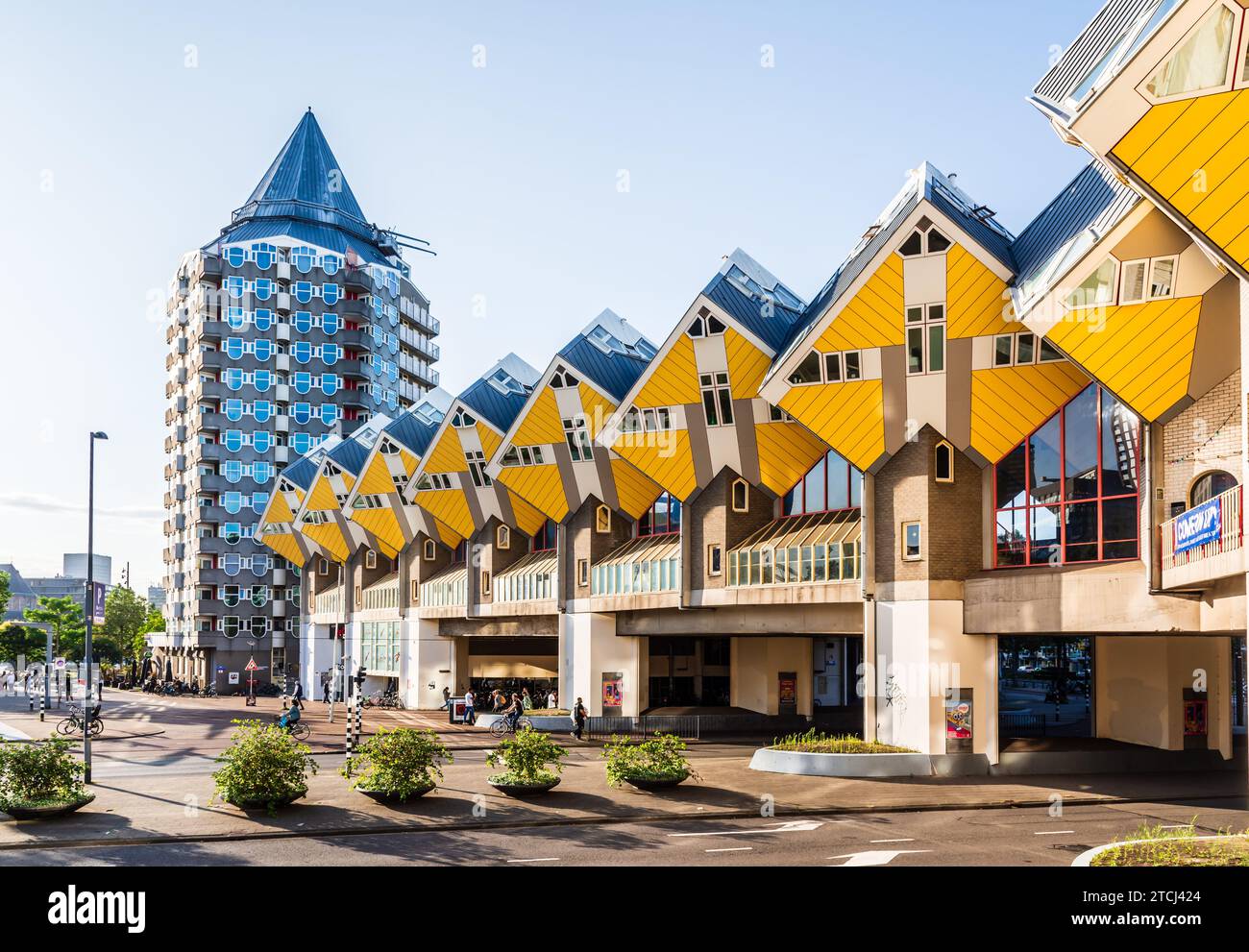 The Blaaktoren residential tower and the Cube houses in Rotterdam ...
