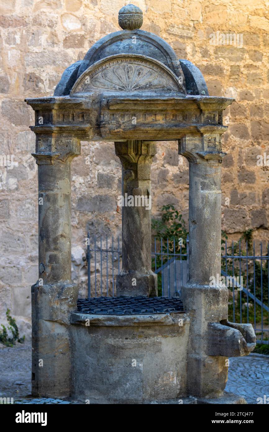 Historic drinking water fountain on Veste Coburg, Bavaria Stock Photo ...