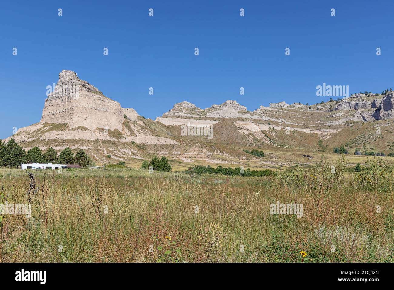 Eagle Rock with the south side of Scotts Bluff National Monument, seen ...