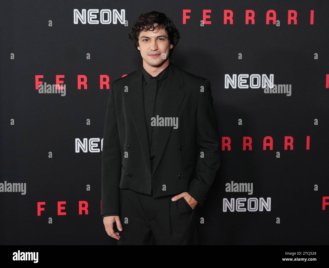 Los Angeles, USA. 12th Dec, 2023. Gabriel Leone at the Neon's FERRARI ...