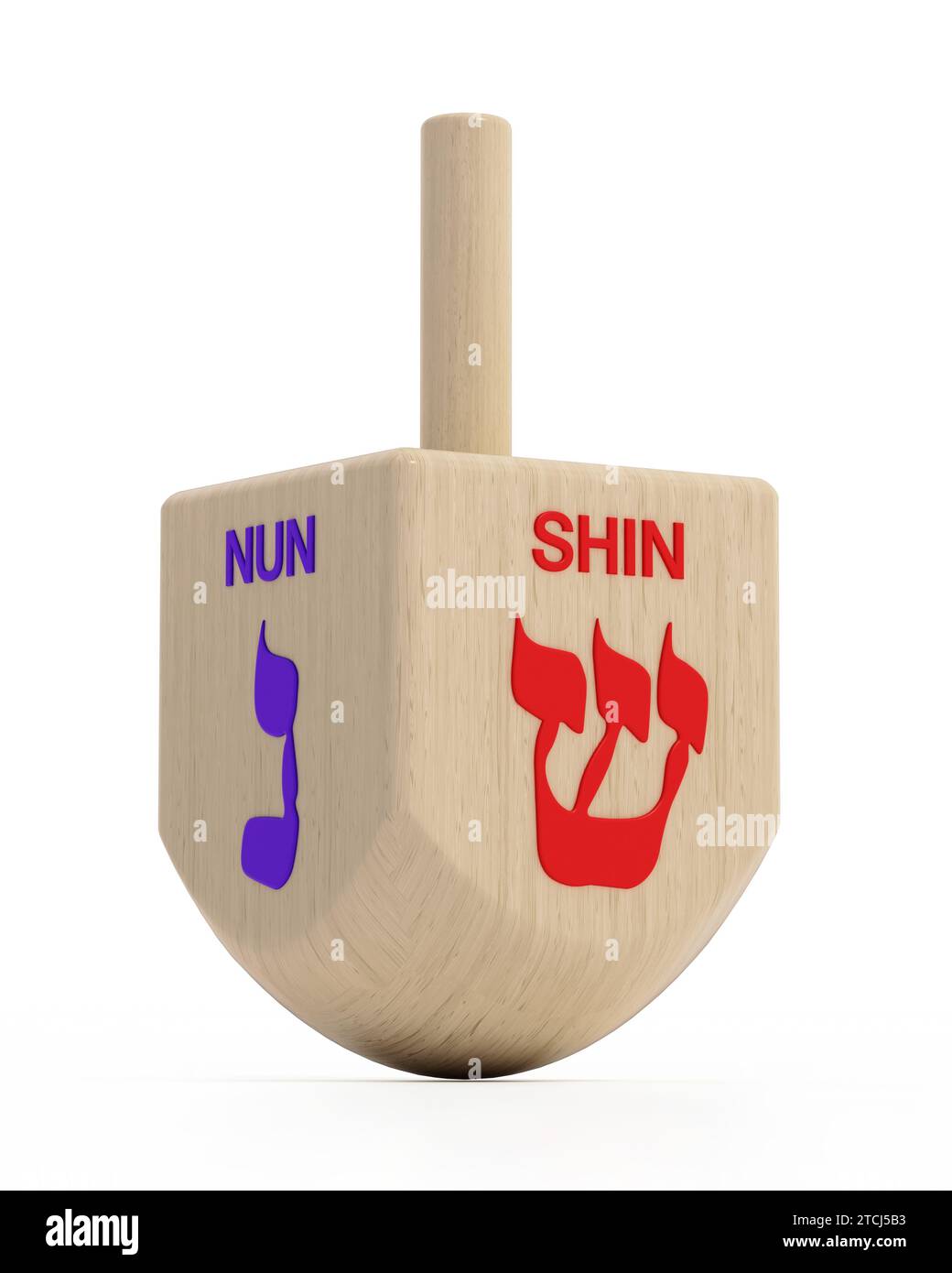 Hanukkah dreidel isolated on white background. 3D illustration Stock ...