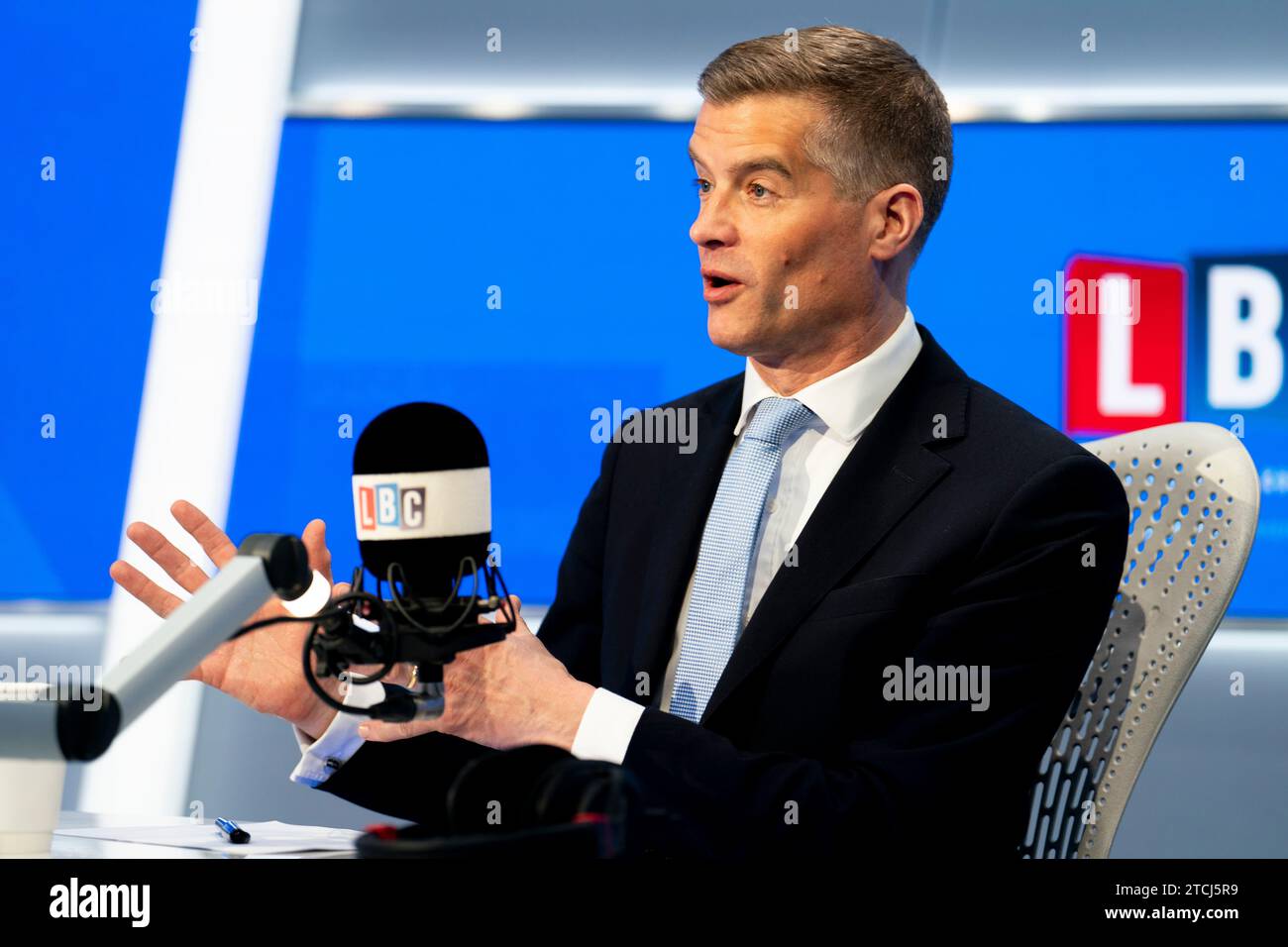 Transport Secretary Mark Harper takes part in a live phone-in on LBC's ...