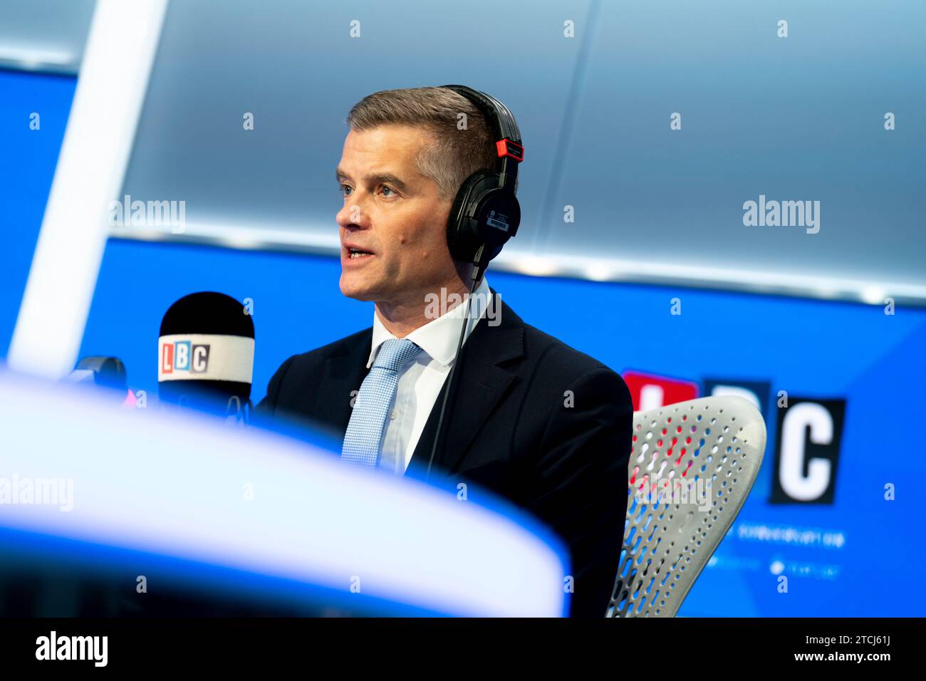 Transport Secretary Mark Harper takes part in a live phone-in on LBC's ...