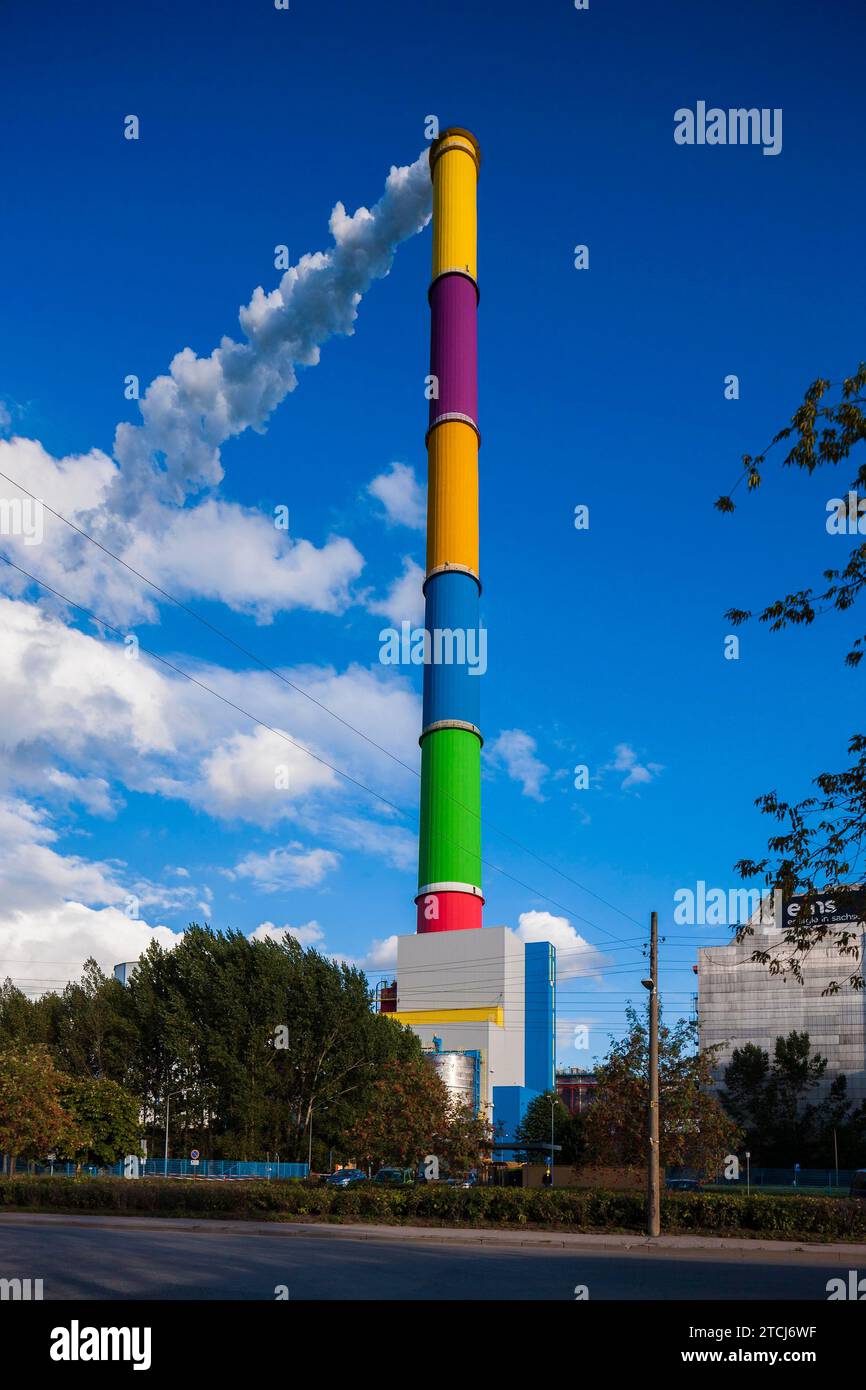 Chemnitz power station chimney Stock Photo - Alamy
