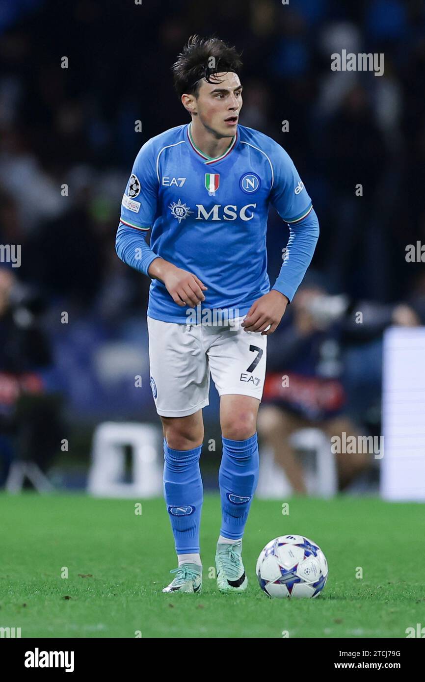 SSC Napoli's Macedonian midfielder Eljif Elmas controls the ball during ...