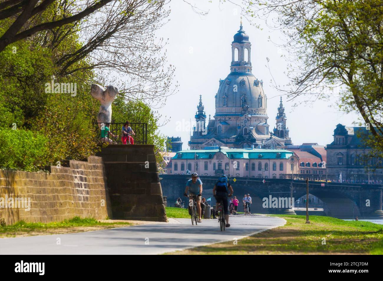 Spring on the Koenigsufer in Dresden Stock Photo - Alamy