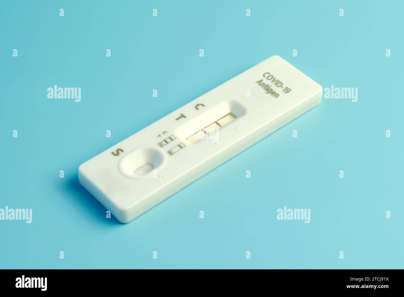 Home Antigen Test Kit virus covid-19 negative and positive, blue ...