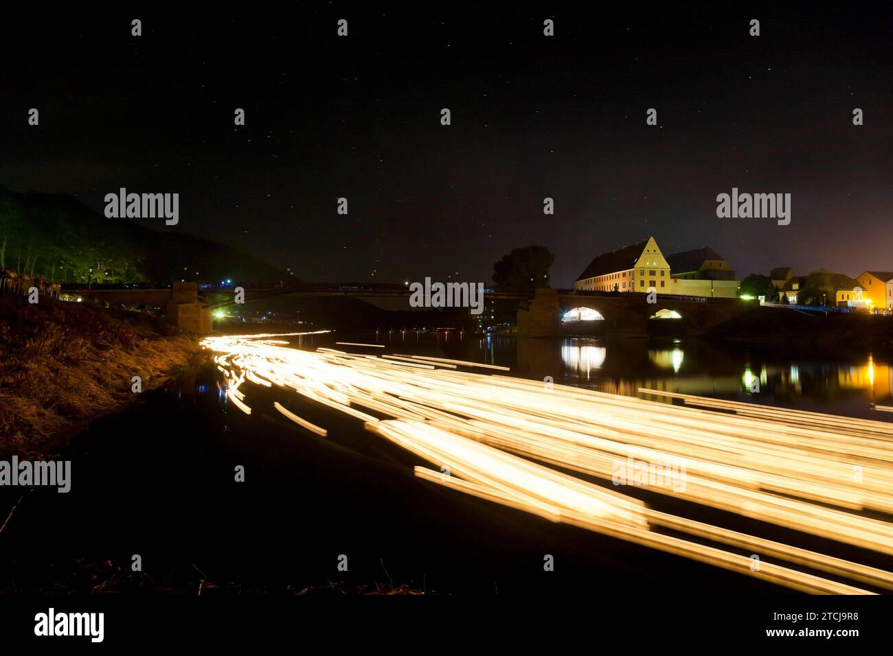 Grimma, inauguration of the Poeppelmann Bridge after its destruction by ...
